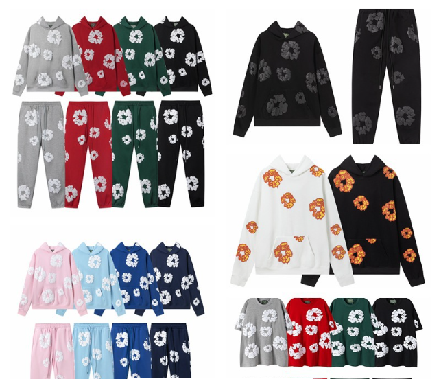 Kanye West Style Fleece Denim Tears Hoodie & Sweatpants Set | Aura & Arc